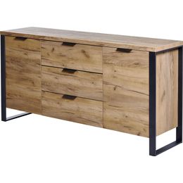 Sideboard Jahnke "LOOP SB 150", braun (kerneiche), B:150cm H:76,2cm T:39,5cm, Holzwerkstoff, Sideboards, Sideboard, mit 2 T&uuml;ren + 3 Schubladen, Breite ca. 150 cm
