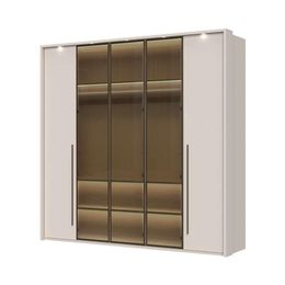 Dreht&uuml;renschrank OTTO HOME "Opera Parsol-Glast&uuml;ren, LED-Innenbeleuchtung, mit und ohne Kranz", cashmere, B:232cm H:226cm T:60cm, FSC-zertifizierter Holzwerkstoff, MDF, Schr&auml;nke, Dreht&uuml;renschrank, Glast&uuml;ren, UV-Lack, LED-Innenbeleuchtung, Soft-Close-Funktion