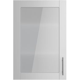 Glash&auml;ngeschrank KOCHSTATION "KS-Ahus", grau (hellgrau matt, hellgrau), B:60cm H:89,6cm T:34,9cm, Schr&auml;nke, Glash&auml;ngeschrank, Breite 60 cm