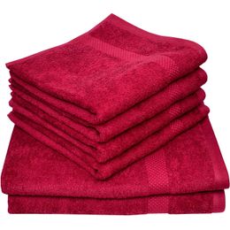 Handtuch Set Dyckhoff "Planet", rot, 6 Stk., Frottier, Frottier, Obermaterial: 100% Baumwolle, Handtuch-Sets, Handtuch Set, 4 Handt&uuml;cher (50x100cm), 2 Duscht&uuml;cher (70x140cm)