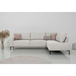 Ecksofa OTTO HOME "Melby", grau, B:275cm H:87cm T:205cm, 100% Polyester, Sofas, Ecksofa, Breite 275 cm, in einem weichen Struktur Stoff, lose R&uuml;ckenkissen
