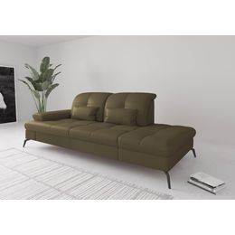 Sit & More Recamiere SIT & MORE "Amica, inkl. Sitztiefenverstellung und Armteilverstellung", gr&uuml;n (olive), B:231cm H:90cm T:122cm, Sofas, Recamiere, wahlweise mit Kopfteilverstellung und Stauraum