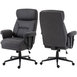 Chefsessel Duo Collection "Tiago XXL", grau (anthrazit, schwarz, anthrazit), H:124cm T:77cm, 100% Polyester, St&uuml;hle, Chefsessel, Belastbarkeit bis zu 150 kg, Taschenfederkern im Sitz