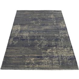 Teppich Musterring "WAVE KONTURA", grau (grau, blau), B:170cm H:9mm L:240cm, Polypropylen, Teppiche, Teppich, exlcusive Musterring DELUXE COLLECTION kuscheliges Microfaser Garn