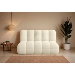 2-Sitzer "Priya Designersofa, moderne Steppung, auch in Boucl&eacute;", beige (creme), B:155cm H:84cm T:108cm, 100% Polyester, LeGer Home by Lena Gercke, Sofas, 2-Sitzer, gem&uuml;tlich und modern, B/T/H: 155/108/84 cm