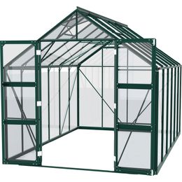 Gew&auml;chshaus Vitavia "Domus 9900", gr&uuml;n (smaragdgr&uuml;n), B:257cm H:253,9cm T:387cm, Gew&auml;chsh&auml;user, Gew&auml;chshaus, Doppelschwingt&uuml;ren und bodentiefer T&uuml;rschwelle, 3 mm Sicherheitsglas