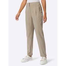CR&Eacute;ATION L Webhose CREATION L, Damen, Gr. 42, Normalgr&ouml;&szlig;en, beige, 63% Lyocell, 37% Polyester, unifarben, lang, Hosen Webhose