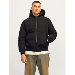 Jack & Jones Bomberjacke JACK & JONES "JCOCOLLECTIVE BOMBER JACKET SN", Herren, Gr. XS, schwarz, Web, Obermaterial: 100% Polyester, unifarben, regular fit, Rippb&uuml;ndchen, Jacken Bomberjacke