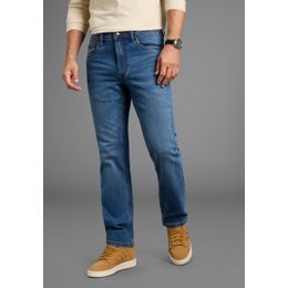 Straight-Jeans Arizona, Herren, Gr. 56, N + U Gr, mid blau used, Denim/Jeans, Obermaterial: 99% Baumwolle, 1% Elasthan, unifarben, straight fit lang, Jeans Straight-Jeans, gerader Schnitt, mit Eingrifftaschen, Ges&auml;&szlig;taschen und Coinpocket, Topseller