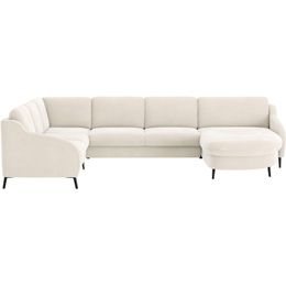 Sit & More Wohnlandschaft SIT & MORE "Soul U-Form", beige (elfenbein), B:372cm H:90cm T:227cm, 100% Polyester, Sofas, Wohnlandschaft, wahlweise mit Bettfunktion und Schubkasten