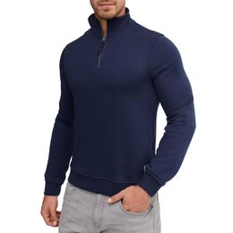 Sweater INDICODE "INPortal", Herren, Gr. XL, blau (navy), Sweatware, Obermaterial: 60% Baumwolle, 40% Polyester, unifarben, regular fit h&uuml;ftlang, Rundhals, Rippb&uuml;ndchen, Sweatshirts Sweater