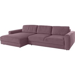 Ecksofa Home Affaire "Bloomfield, elegant, viel Platz, Mega Couch, Breite 303cm, L-Form", rosa (altrosa), B:303cm H:84cm T:176cm, 100% Polyester, Sofas, Ecksofa, extra tiefe Sitzfl&auml;che, wahlweise mit Sitztiefenverstellung