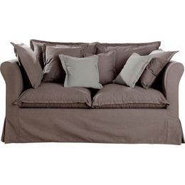 2-Sitzer Home Affaire "Luise", braun, B:164cm H:93cm T:100cm, Webstoff (50% Baumwolle, 50% Polyester), Sofas, 2-Sitzer, in Hussenoptik, ohne Bettfunktion