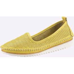 Slipper Heine, Damen, Gr. 38, gr&uuml;n (limone), Leder, Schuhe Slipper