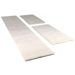 Bettumrandung Theko "Maloronga Uni", beige (natur wei&szlig;), H:24mm, Obermaterial: 100% Wolle, Bettumrandungen, Bettumrandung, echter Berber Teppich, reine Wolle, handgekn&uuml;pft