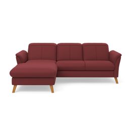 Sit & More Ecksofa SIT & MORE "Romero L-Form", rot (bordeaux), B:245cm H:91cm T:178cm, 100% Polyester, Sofas, Ecksofa, wahlweise mit oder ohne Relax-Funktion, Bettfunktion, Bettkasten