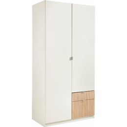 Kleiderschrank Priess "Steyr", wei&szlig; (wei&szlig;, struktureichefarben hell), B:94cm H:193cm T:54cm, Holzwerkstoff, Schr&auml;nke, Kleiderschrank
