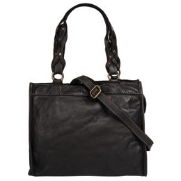 Shopper Samantha Look, Damen, Gr. B/H/T: 37cm x 27cm x 10cm onesize, schwarz, Leder, Taschen Shopper, echt Leder, Made in Italy