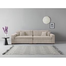 2-Sitzer Home Affaire "Skara XXL", beige (natur), B:280cm H:86cm T:130cm, 100% Polyester, Sofas, 2-Sitzer, Lounge-Sofa XXL mit Federkern-Polsterung, in vielen Bezugsvarianten