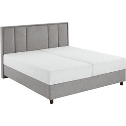 Boxbett "ARLA", grau (hellgrau), B:165cm L:213cm, ATLANTIC HOME COLLECTION, Komplettbetten, Boxbett, mit Taschen-Federkernmatratze und Bettkasten