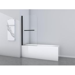 Walk-in-Dusche MARWELL "Black Vital 1", wei&szlig;, neutral, B:100cm H:195cm T:120cm, Duschw&auml;nde, Walk-in-Dusche, mit integriertem Handtuchhalter