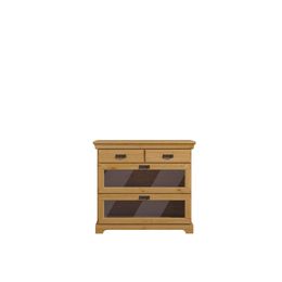 Kommode Home Affaire "R&uuml;gen", beige (natur), B:95cm H:84cm T:40cm, Massivholz, Sideboards, Kommode, zertifizietes Massivholz, mit Schubkasten und Glaseinsatz