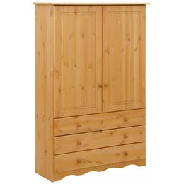 W&auml;scheschrank Home Affaire "Minik", beige (natur gebeizt, gewachst), B:95cm H:140cm T:35cm, Massivholz, Schr&auml;nke, W&auml;scheschrank, aus sch&ouml;nem massivem Kiefernholz, in unterschiedlichen Farbvarianten