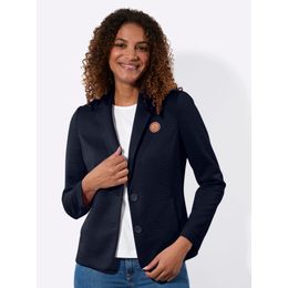 Jerseyblazer Casual Looks "Jersey-Blazer", Damen, Gr. 40, marine, 97% Polyester, 3% Elasthan, Blazer Jerseyblazer