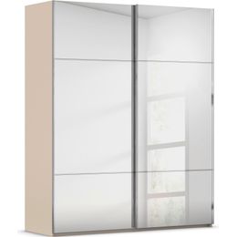 Schwebet&uuml;renschrank Rauch "Kleiderschrank Schrank Garderobe Schlafzimmerschrank SCALE-TRIO", braun (fango), B:181cm H:223cm T:67cm, Holzwerkstoff, Schr&auml;nke, Schwebet&uuml;renschrank, edle dreigeteilte Front mit 2 Zierleisten Spiegelfront MADE IN GERMANY