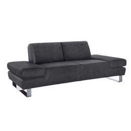 2-Sitzer W.Schillig "taboo Designsofa mit hohem Sitzkomfort", grau (antracite s37), B:202cm H:76cm T:91cm, Flachgewebe S22 (100% Polyester);Stoff S37 (100% Polyester): Luxus-Microfaser in Lederoptik;Longlife Xtra-Leder Z59: Glattleder mit modischer Pr&auml;gung. Hautst&auml;rke 0, 9 - 1, 1 mm;Longlife Xtra-Leder Z69: Das feinnarbige, gedeckte Softleder Z69 besticht durch seine au&szlig;ergew&ouml;hnliche Weichheit im 