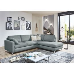 Ecksofa DIE PLANBAR "MP-IN19027 L-Form", blau (ocean), B:261cm H:82cm T:220cm, 100% Polyester, Sofas, Ecksofa, wahlweise mit Bettfunktion, mit Kaltschaum