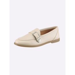 Slipper Heine, Damen, Gr. 37, creme, Glattleder, Leder, Rindsleder, Schuhe Slipper