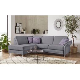 Sit & More Ecksofa SIT & MORE "Clio L-Form", grau, B:254cm H:89cm T:190cm, Sofas, Ecksofa, wahlweise mit Bettfunktion und Bettkasten, inklusive Federkern