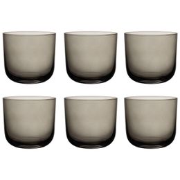 Glas "Wassergl&auml;ser Like Glass 280 ml 6er Set", grau (smoke), 6 tlg., Glas, LIKE. BY VILLEROY & BOCH, Trinkgef&auml;&szlig;e, Glas