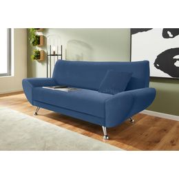 2-Sitzer Home Affaire "Saltare, elegant und komfortabel, toller Designfu&szlig;", blau, B:174cm H:78cm T:82cm, Kunstleder SOFTLUX;Luxus-Microfaser ALCAZAR (100% Polyester);Feinstruktur (100% Polyester), Sofas, 2-Sitzer
