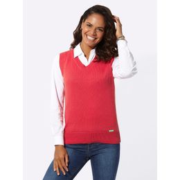 Pullunder Casual Looks "Pullunder", Damen, Gr. 42, rot (korallenrot), 50% Baumwolle, 50% Polyacryl, unifarben, Pullover Pullunder