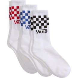 Socken Vans "CLASSIC CHECK CREW", Damen, Gr. L (42,5/47), wei&szlig;, Obermaterial: 67% Baumwolle, 24% Polyester, 5% Nylon, 3% Elastodien, 1% Elasthan, Socken Socken