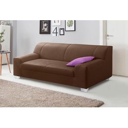 3-Sitzer DOMO collection "Amando zeitlos und modern, komfortabel", braun (espresso), B:190cm H:74cm T:79cm, Microfaser PRIMABELLE (100% Polyester);Kunstleder SOFTLUX;Struktur (90% Polyester, 10% Polyacryl);NaturLEDER (echtes Rindsleder), Sofas, 3-Sitzer, in vielen Bezugsvarianten, auch in Leder