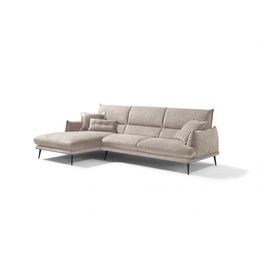 Ecksofa Egoitaliano "FUNNY, hochwertiges & aktuelles Design, bequeme R&uuml;ckenlehne, L-Form", beige, B:265cm H:90cm T:225cm, 100% Polyester, Sofas, Ecksofa, hochwertiger Sitzkomfort, L-Form