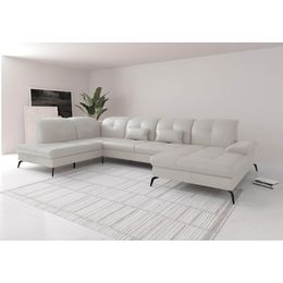 Sit & More Wohnlandschaft SIT & MORE "Amica, U-Form, inkl. Sitztiefenverstellung und Armteilverstellung", wei&szlig; (reinwei&szlig;), B:357cm H:90cm T:231cm, Sofas, Wohnlandschaft, wahlweise mit Kopfteilverstellung, Bettfunktion und Bettkasten