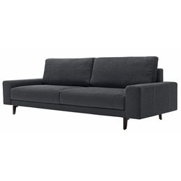 3-Sitzer "CR.450, Designsofa, Loungesofa", grau (schwarzgrau 064, 57), B:220cm H:85cm T:95cm, NaturLEDER OSKAR (echtes Rindsleder);Flachgewebe VICTORIA (41% Polyacryl 38% Polyester 21% Baumwolle), CREATION BY ROLF BENZ, Sofas, 3-Sitzer, Armlehne breit niedrig, Alugussf&uuml;&szlig;e in umbragrau, Breite 220 cm