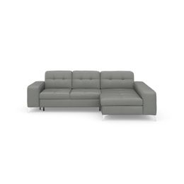 Sit & More Ecksofa SIT & MORE "Baviene L-Form", grau, B:286cm H:92cm T:176cm, Sofas, Ecksofa, inklusive Sitztiefenverstellung und Federkern, wahlweise Bettfunktion