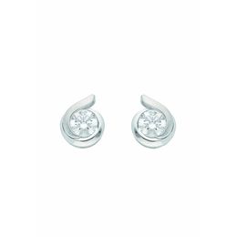 Adelia&acute;s Paar Ohrstecker ADELIA&acute;S "333 Wei&szlig;gold Ohrringe Ohrstecker mit Zirkonia", silber, Ohrringe, Damen, Wei&szlig;gold 333, Paar Ohrstecker