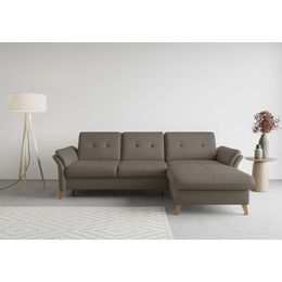 Sit & More Ecksofa SIT & MORE "G&ouml;teborg", braun (savannah), B:268cm H:90cm T:176cm, Sofas, Ecksofa, Sitztiefenverstellung und Federkern, wahlweise mit Bettfunktion