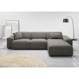Ecksofa Home Affaire "Glimminge auch in Breitcord, Feincord, Boucl&eacute; + Easy care-Bezug", grau, B:294cm H:71cm T:191cm, 95% Polyester, 5% Nylon, Sofas, Ecksofa, L-Form, Breite 294, Zierkissen