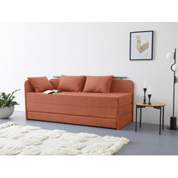 Polsterliege Maintal "Diana", orange (terra), B:84cm, Komplettbetten, Polsterliege, mit Stauraum