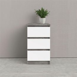 Kommode Inosign "Naia", wei&szlig; (wei&szlig; hochglanz, grau), B:40,4cm H:70,1cm T:50cm, Holzwerkstoff, Sideboards, Kommode, Elegante und modernes Sideboard mit 3 ger&auml;umigenSchubladen