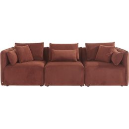 3-Sitzer OTTO HOME "N&ouml;re", orange (terra), B:262cm H:86cm T:90cm, 92% Polyester, 8% Polyamid, Sofas, 3-Sitzer, 3 Teile, in vielen Bezugsqualit&auml;ten und Farben s. auch "N&ouml;re"