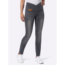 Bequeme Jeans Casual Looks, Damen, Gr. 25, Kurzgr&ouml;&szlig;en, schwarz (anthrazit, grau, denim), 81% Baumwolle, 17% Polyester, 2% Elasthan, unifarben, lang, Jeans Bequeme Jeans