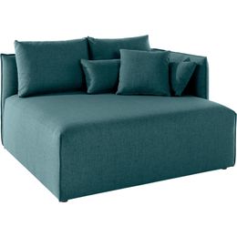 Ottomane OTTO HOME "N&ouml;re", blau (petrol), B:138cm H:86cm T:128cm, 100% Polyester, Sofas, Ottomane, kurzes Lounge-Modul - zum Zusammenstellen, Breite 138 cm, Tiefe 128 cm